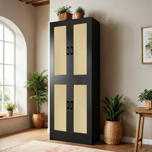 Bay Isle Home™ Rattan Kitchen Pantry Cabinet, 71" Tall Kitchen Pantry ...