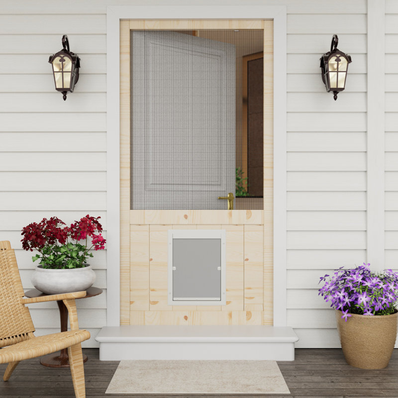 Win Stellar Ready to Install Solid Wood Hinged Screen Doors | Wayfair