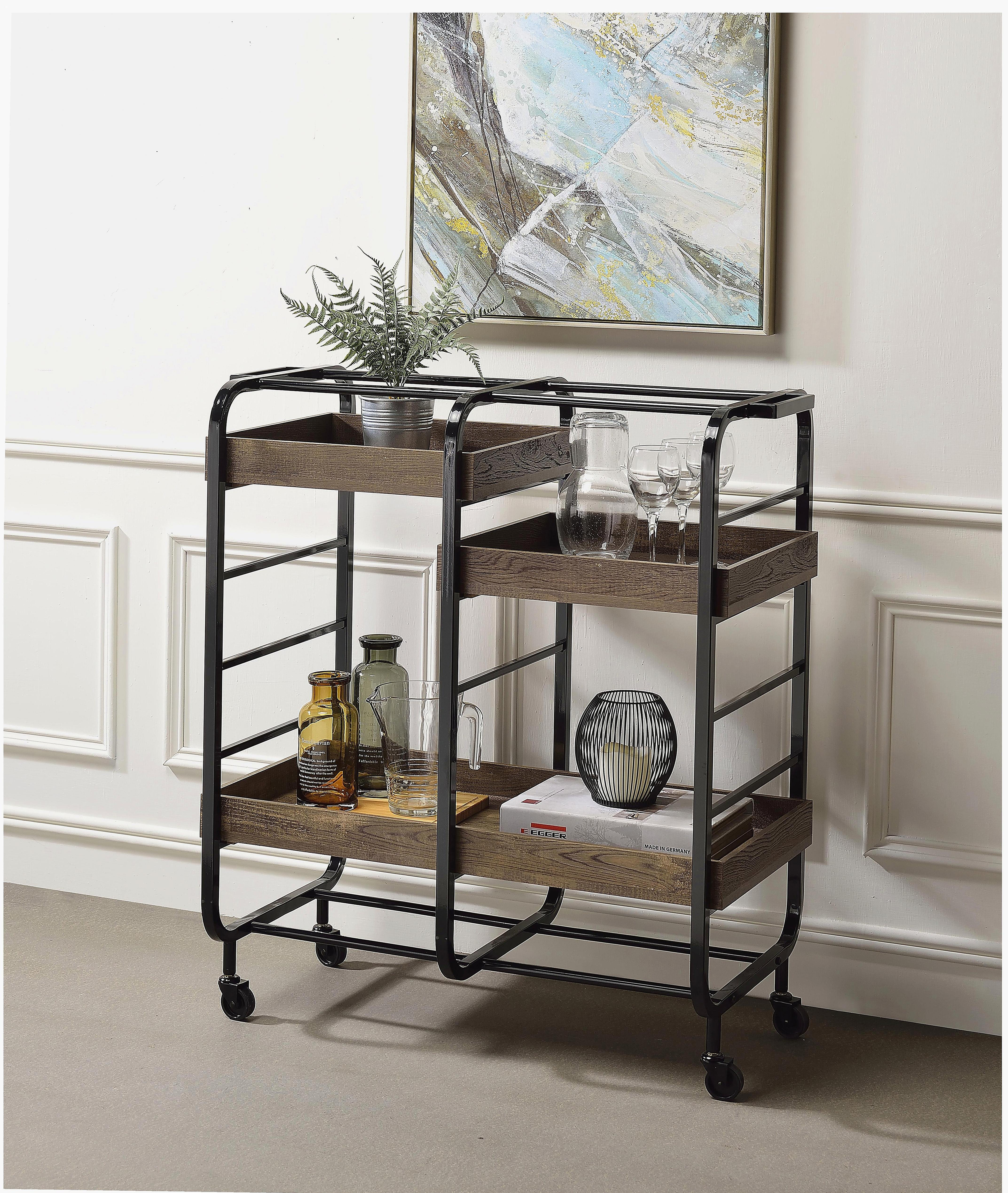 Trent Austin Design® Vorrik Black Walnut Wood Service Cart | Wayfair