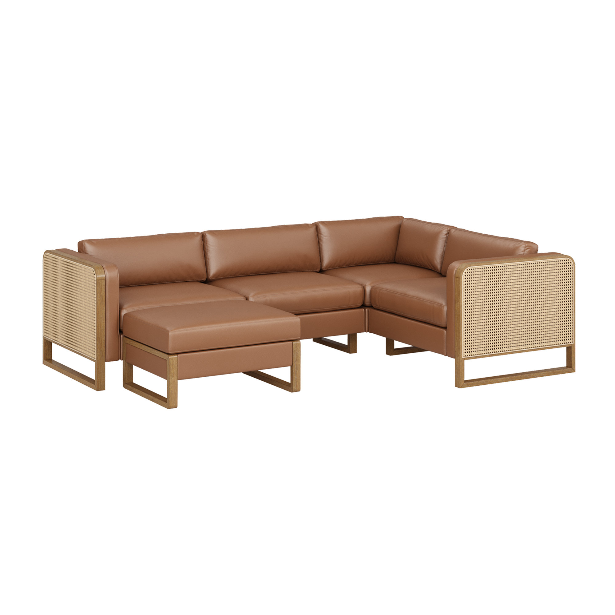 Nathan James Modular L-Shaped Sectional Sofa With Storage Ottoman ...