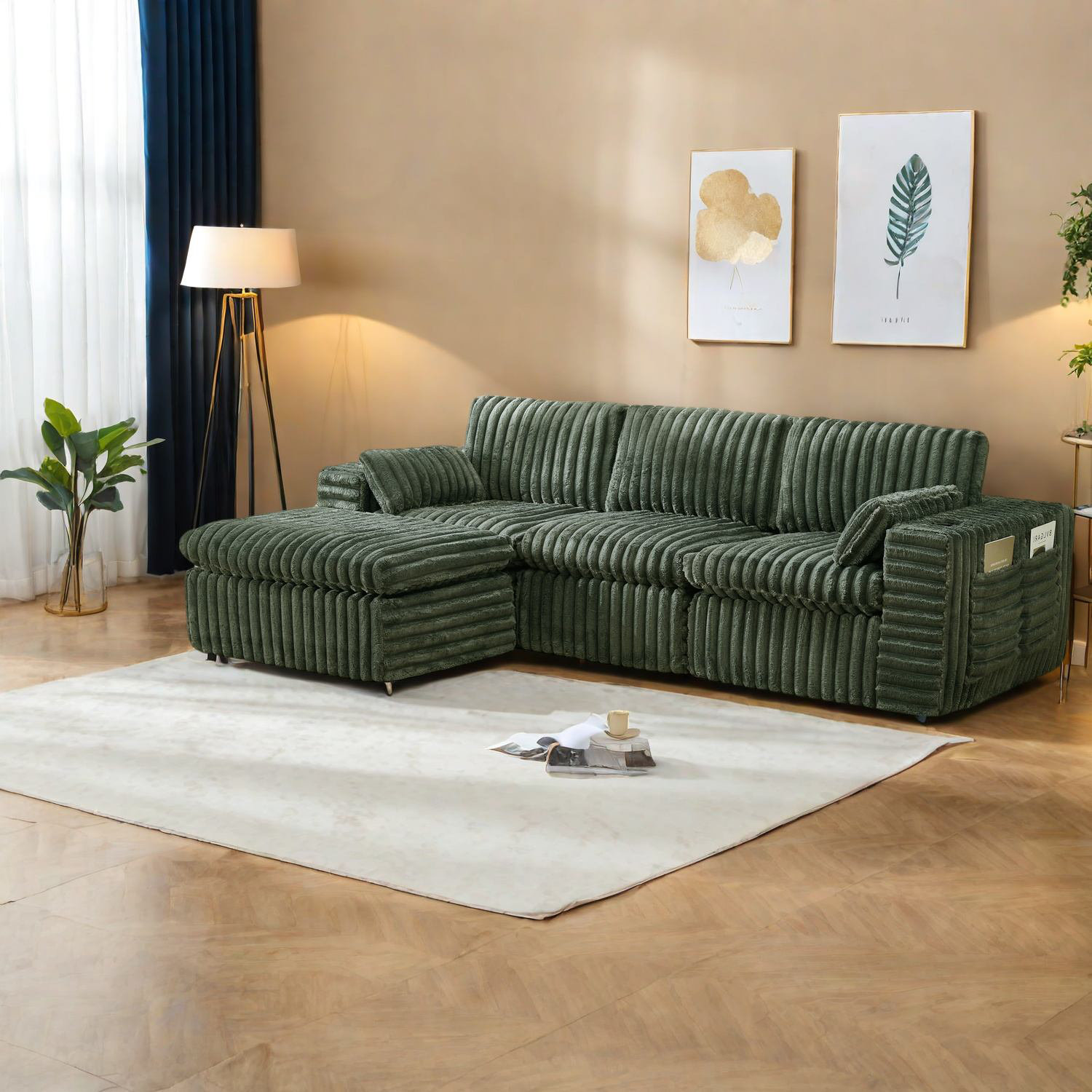 Latitude Run® Space-saving Green Modular Sectionals For Modern Homes ...