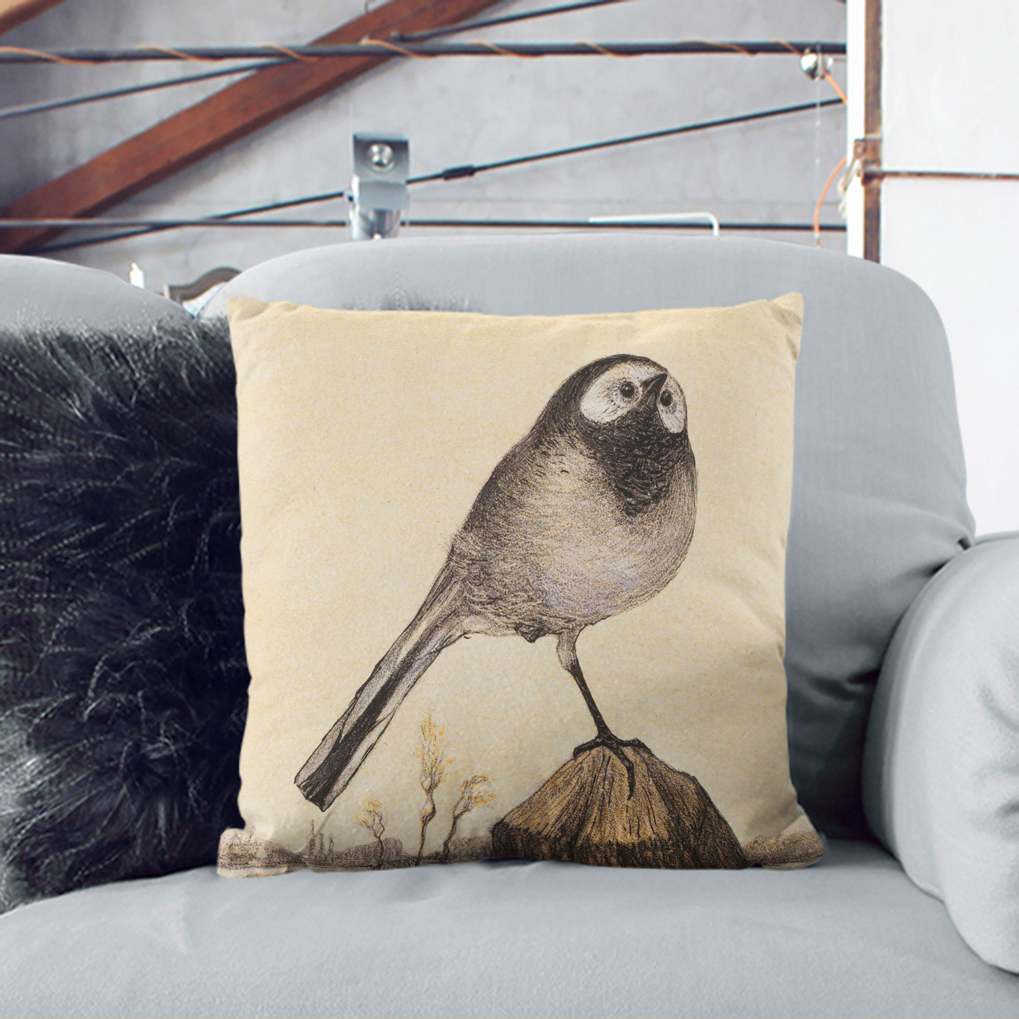 East Urban Home Wagtail Bird Scatter Cushion | Wayfair.ie