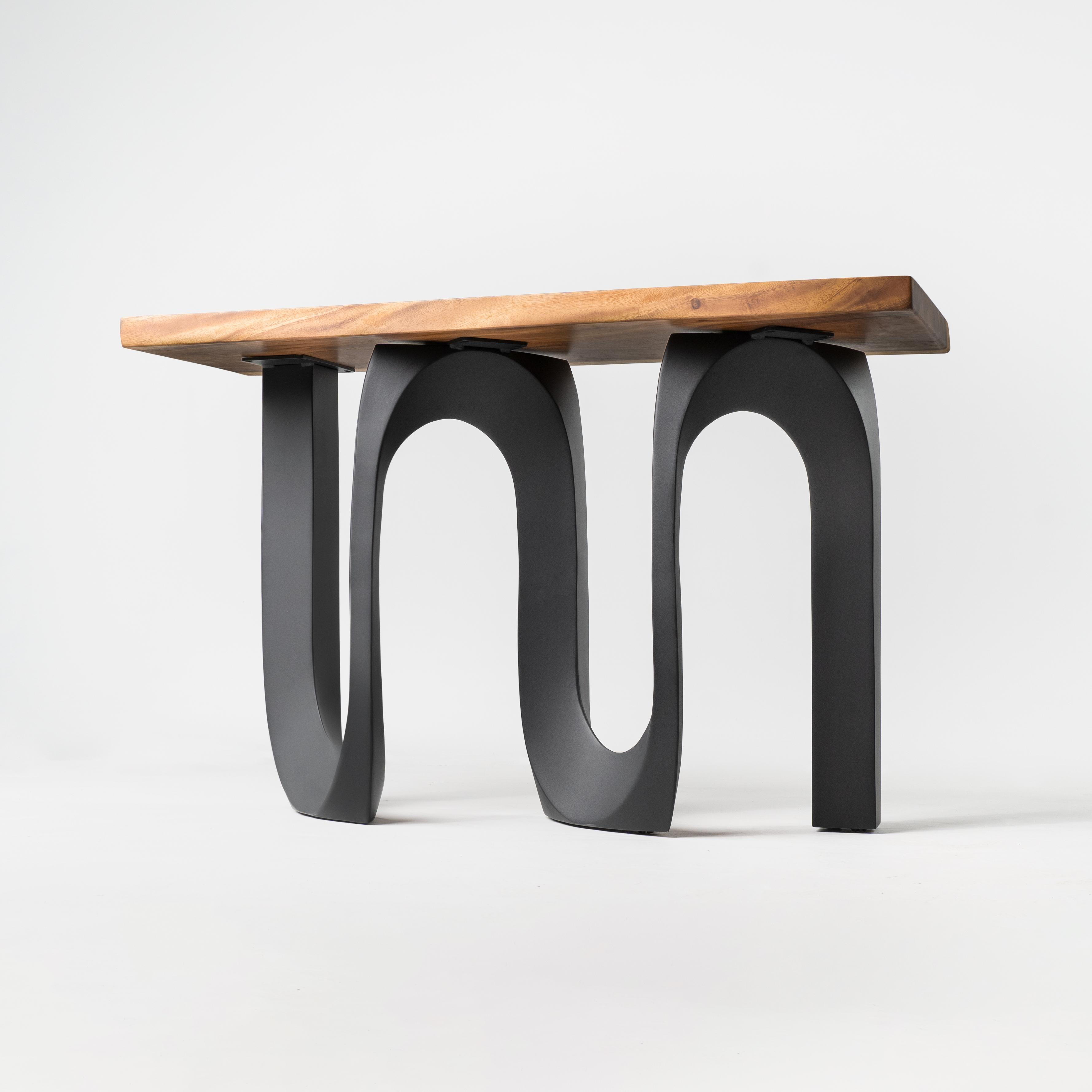 Latitude Run® 28 inch Height 319 Namu Handcrafted Black Metal Table ...