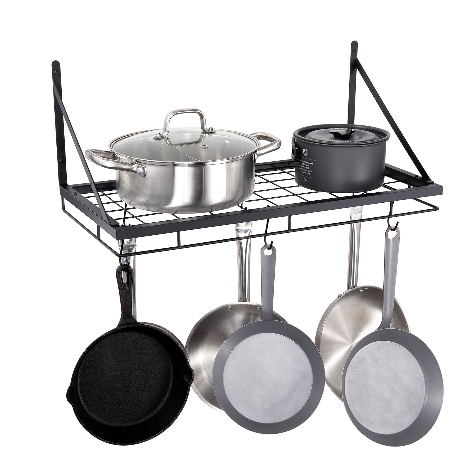Prep & Savour Steel Rectangle Wall Mounted Pot Rack | Wayfair