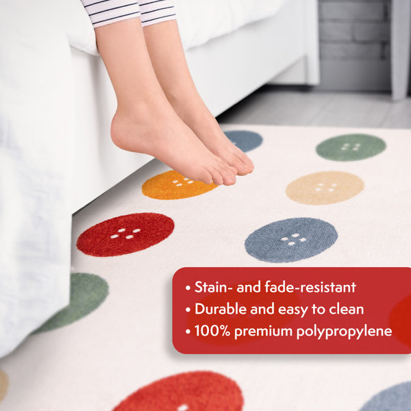 Orian Playroom Buttons Benchmark Stain Resistant Kids Area Rug | Wayfair