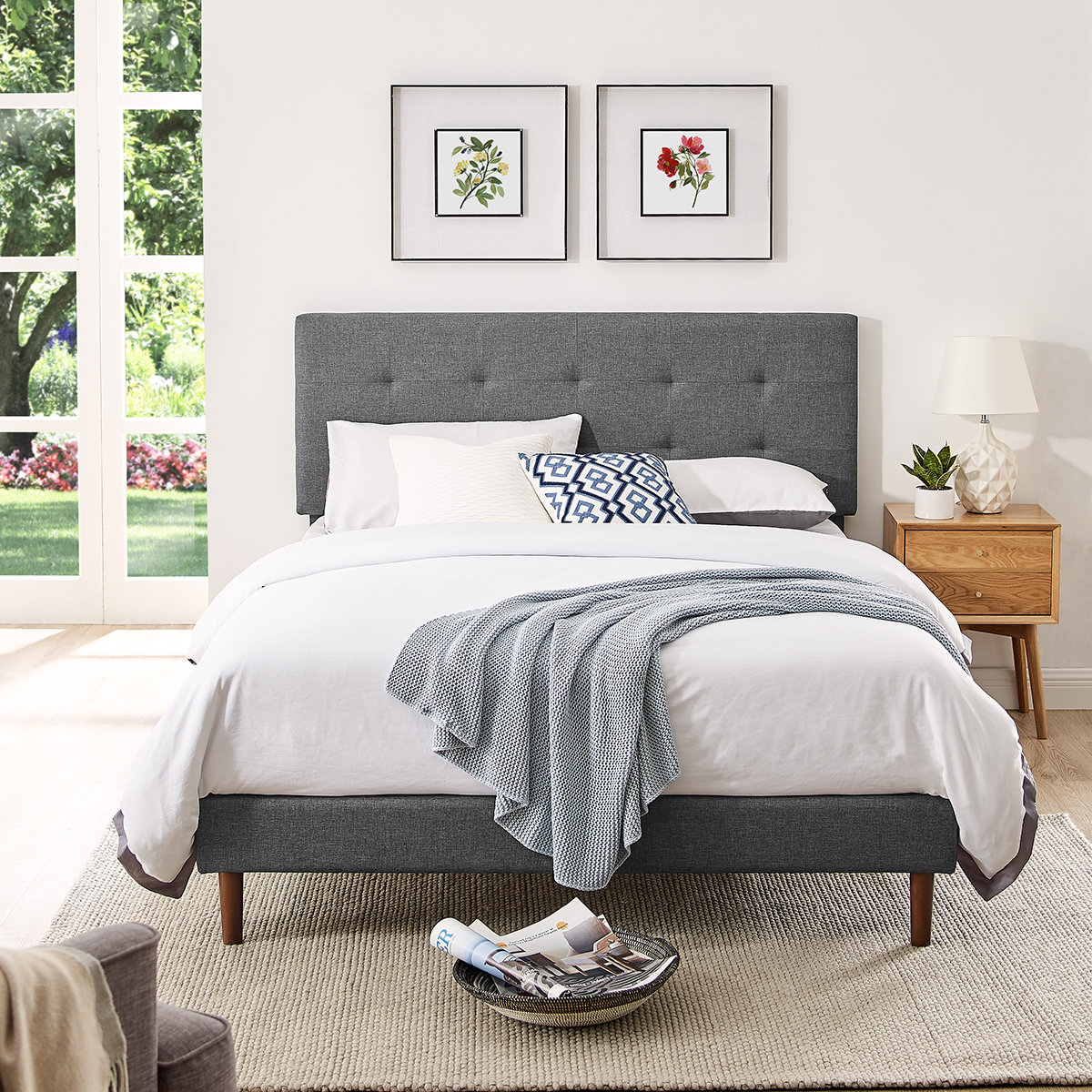 Latitude Run® Dewane Tufted Low Profile Platform Bed & Reviews | Wayfair