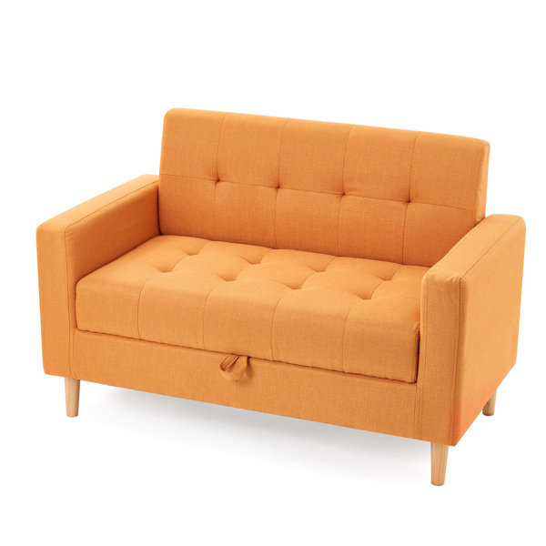 DormCo 48.8'' Square Arm Mini Sofa with Storage | Wayfair
