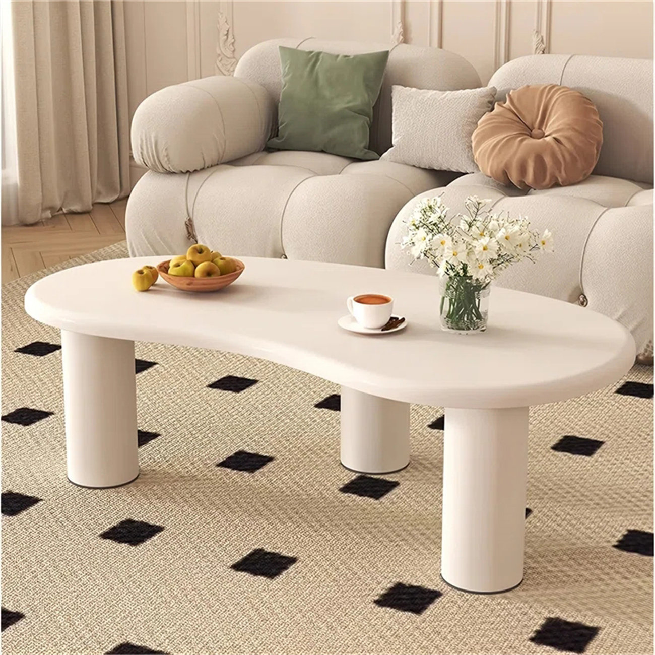 Ivy Bronx Honrine Nordic Italian warm color three-legged coffee table ...
