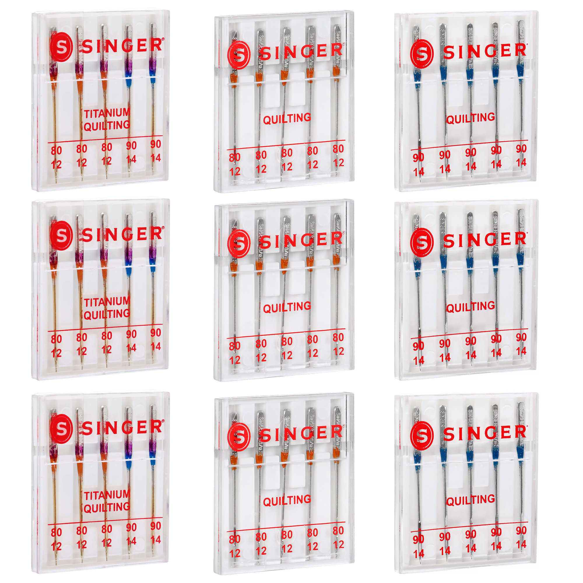 Singer Titanium Quilting and Standard Quilting Sewing Machine Needles ...
