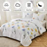 WONGS BEDDING 3 Pieces Floral Quilt Set Lightweight Farmhouse Style ...