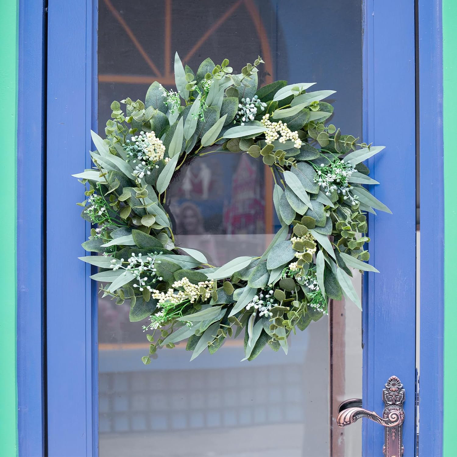 One Allium Way® Eucalyptus Wreaths 22" Large Artificial Greenery ...