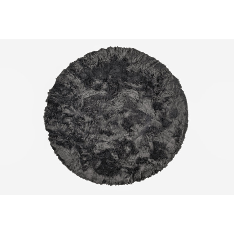 Mercer41 Round Clarra Grey Faux Fur Area Rug & Reviews - Wayfair Canada