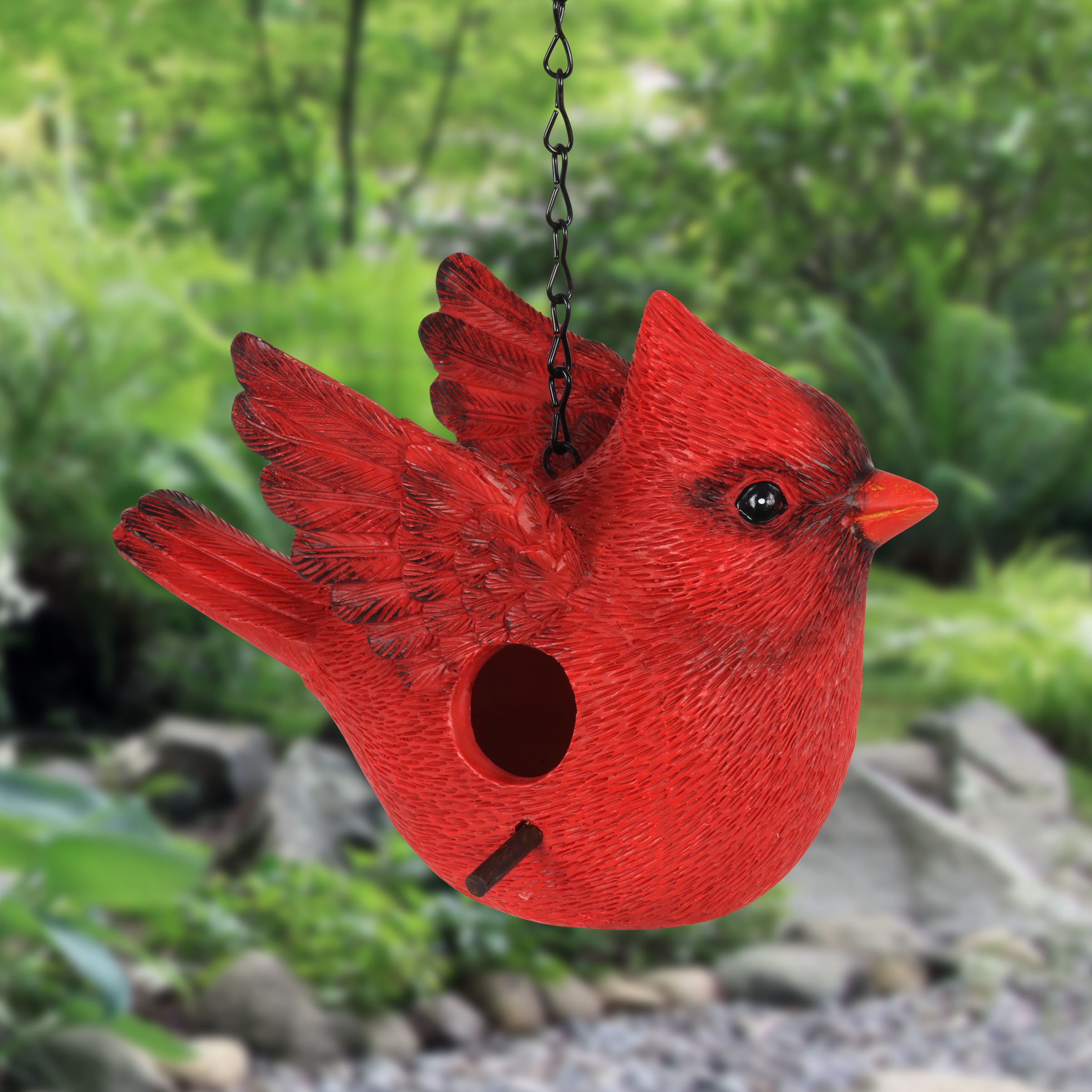 Exhart Cardinal Hand Painted Bird House, 9 by 6 Inches & Reviews | Wayfair