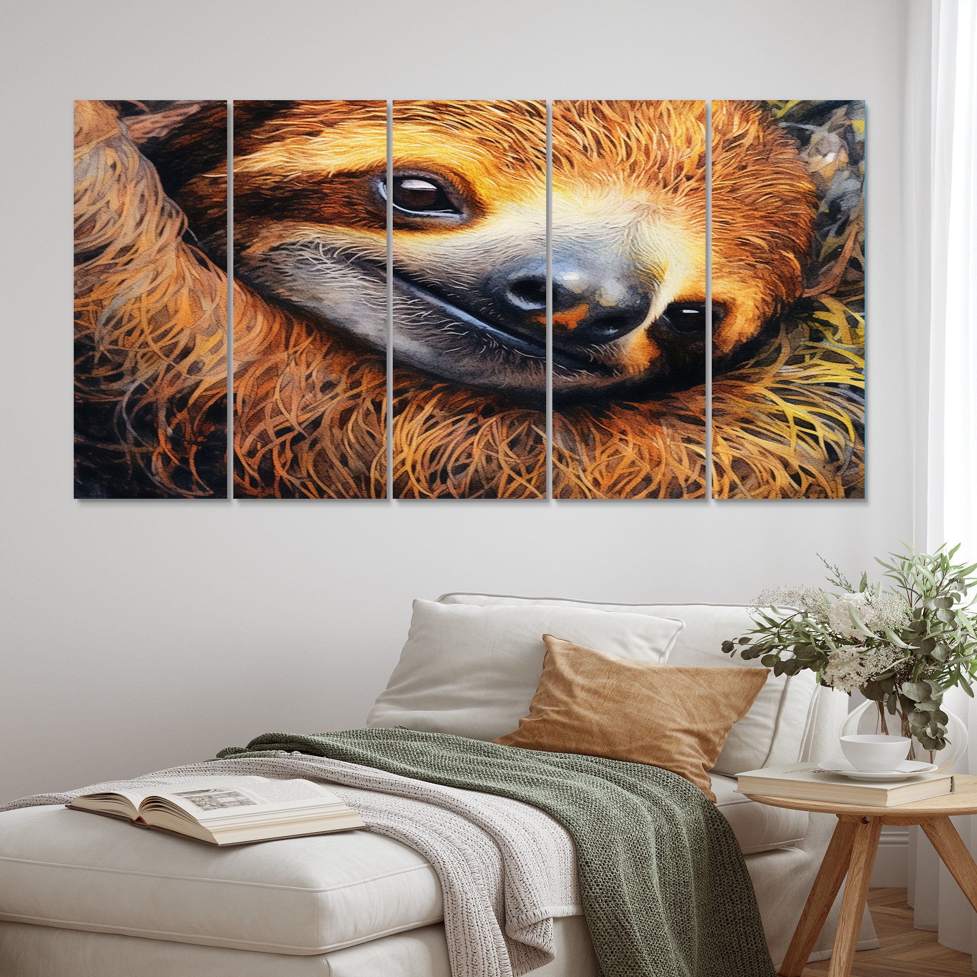 Loon Peak® Tree Dwelling Sloth I - Animals Canvas Print - 5 Equal ...