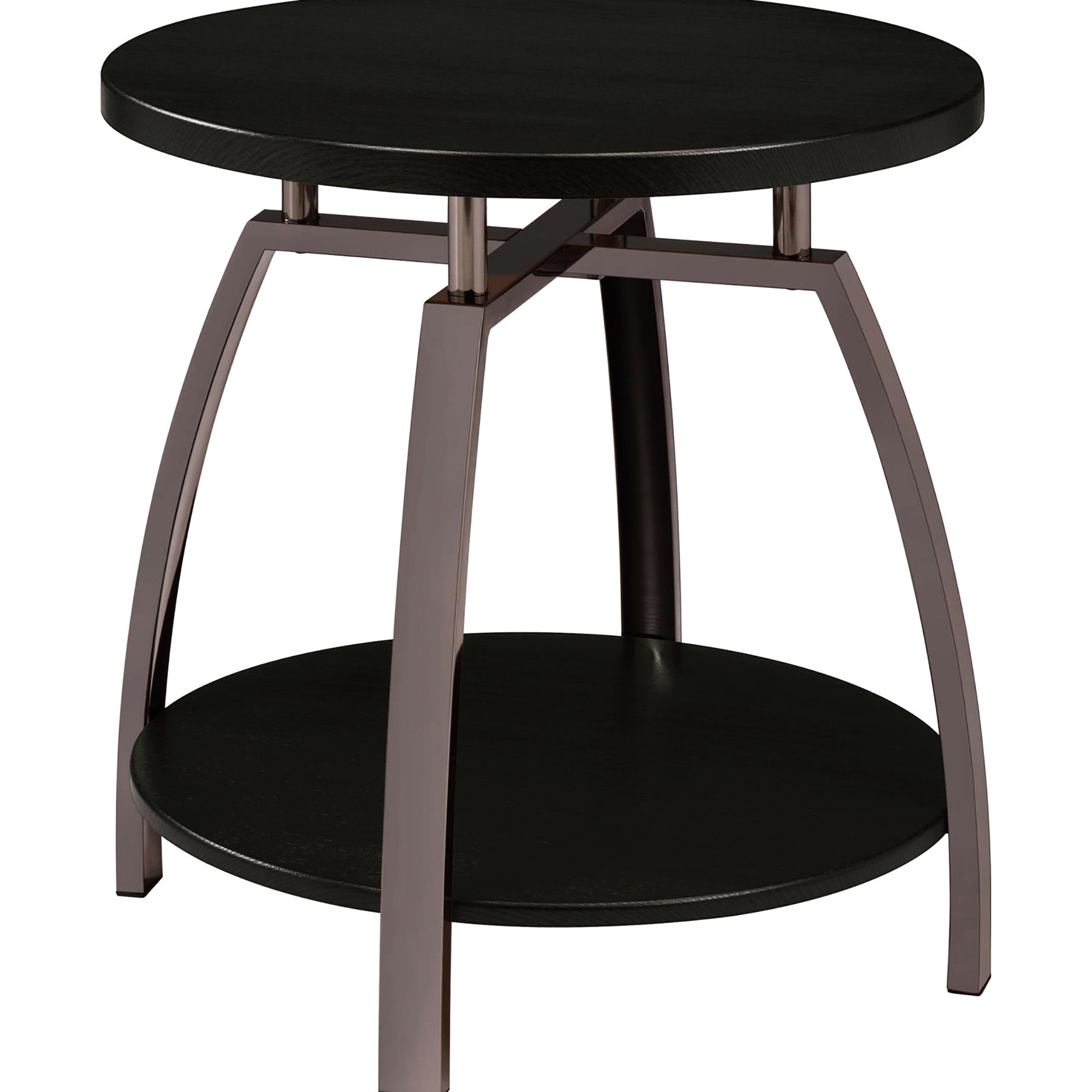 Ivy Bronx Modern Dark Gray And Black Nickel Coffee Table, Metal Base ...