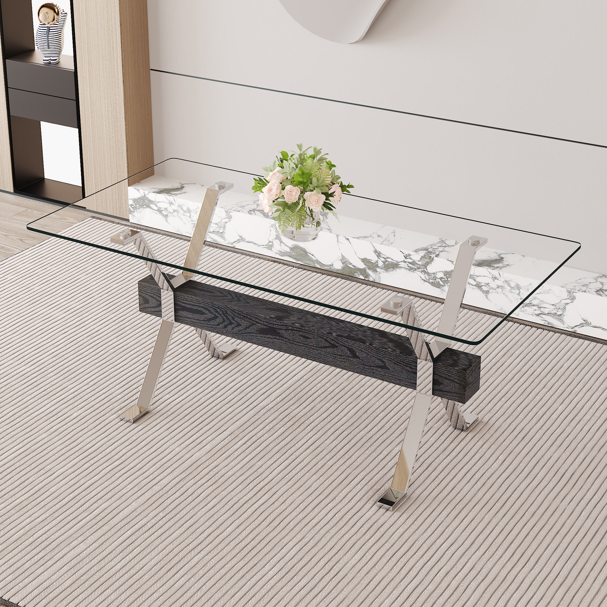 Latitude Run® Glass Dining Table for 6 Person - Wayfair Canada
