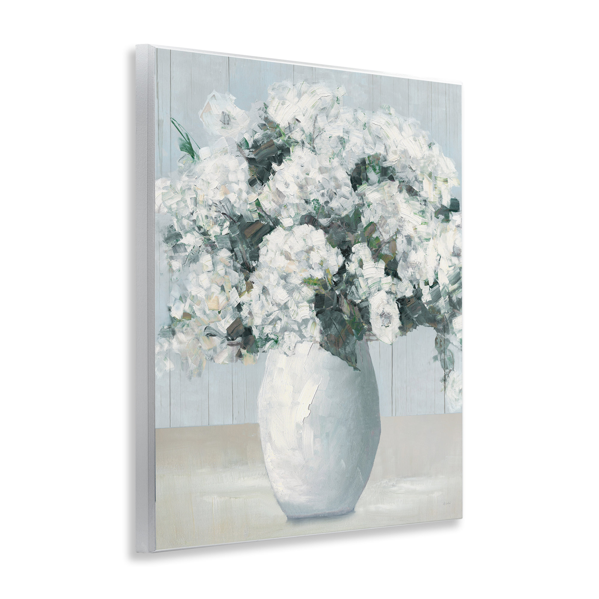Stupell Industries Timeless White Flower Vase Wall Plaque, design by ...