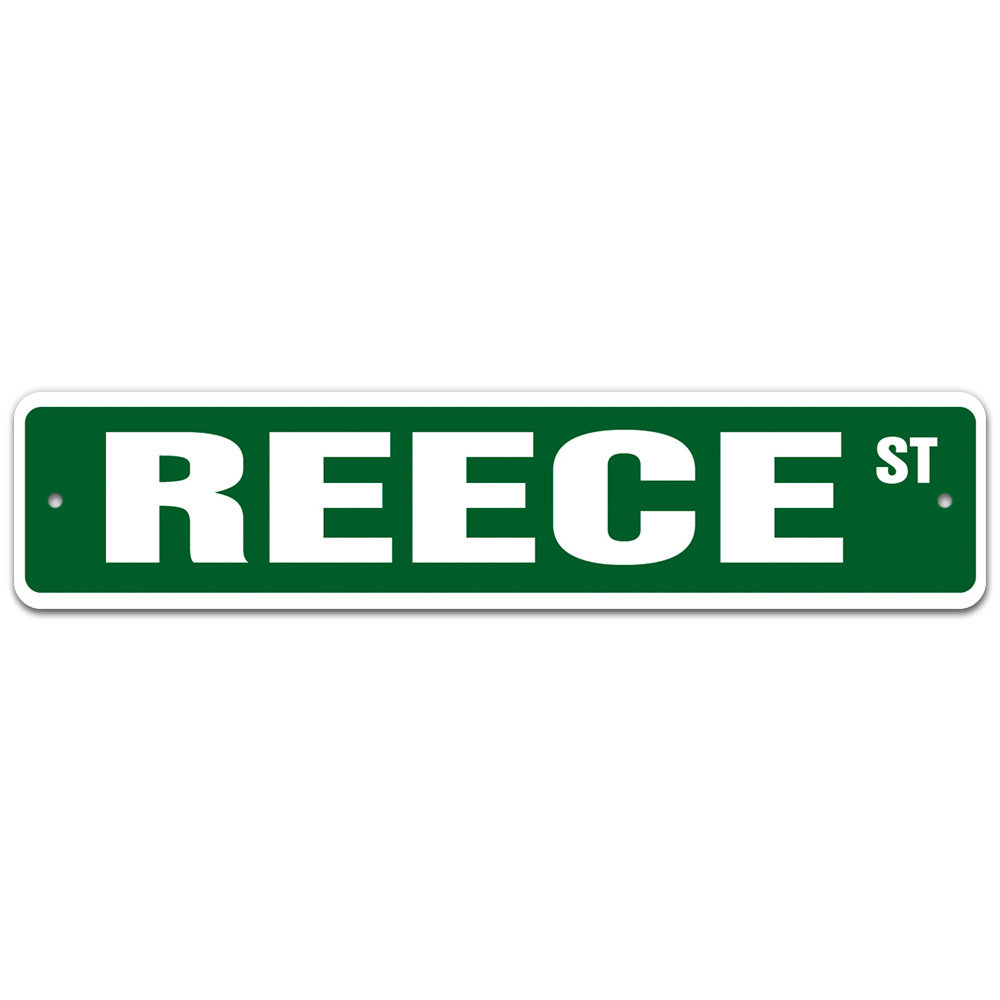 Trinx REECE Aluminum Street Sign Childrens Name Room Metal Sign ...