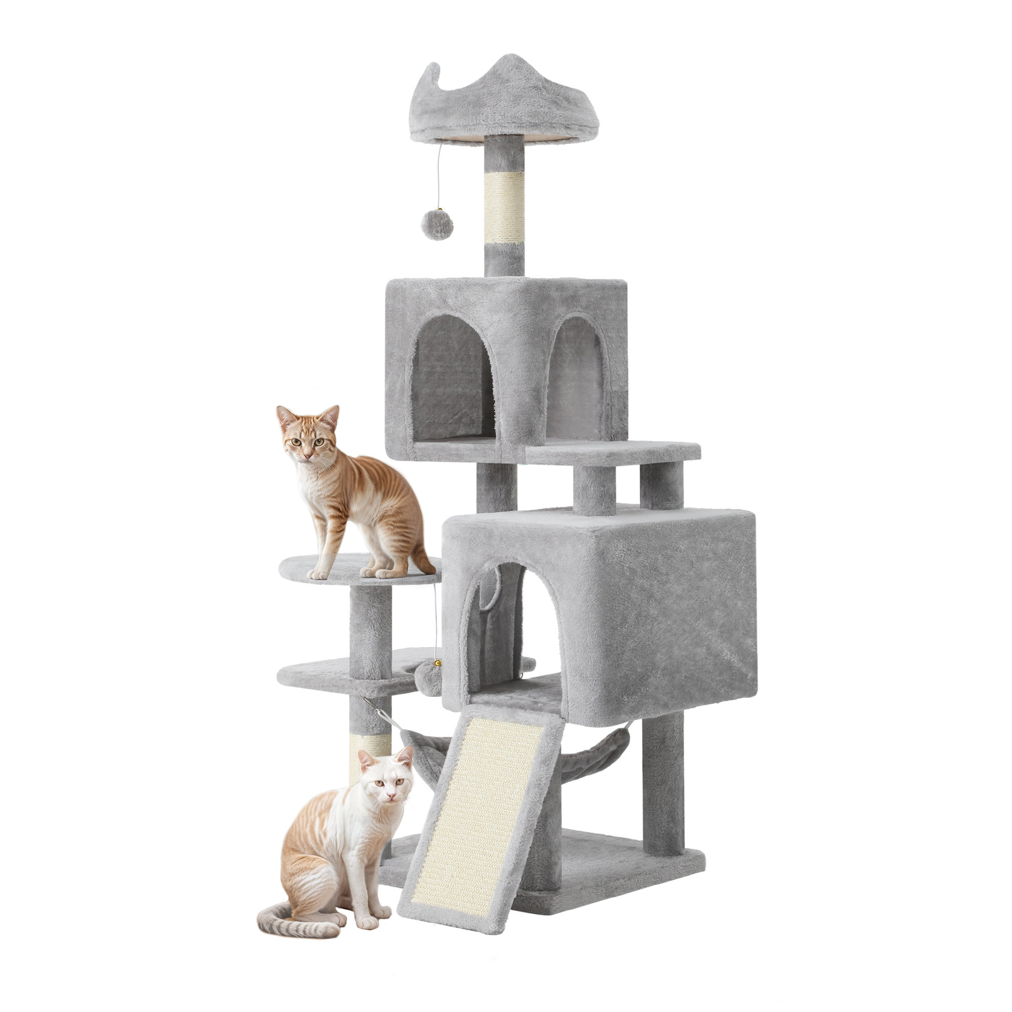 George Oliver Modern Minimalist Cat Tree with Multiple Platforms and ...
