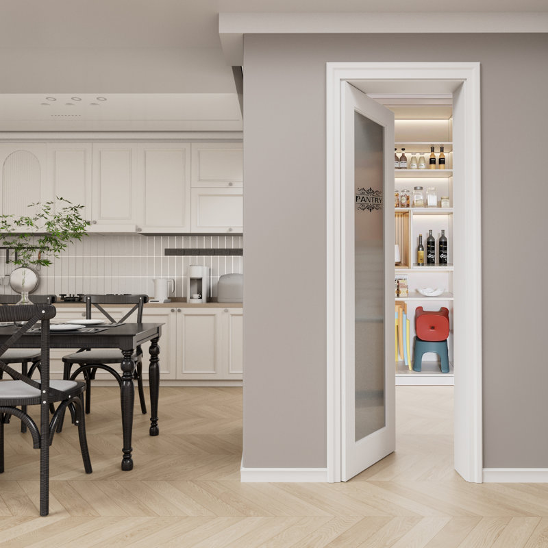 ARK DESIGN Interior Pantry Frosted Door Slab Solid Manufactured Wood ...