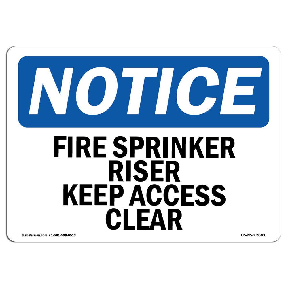 SignMission Fire Sprinkler Riser Keep Access Clear Sign | Wayfair