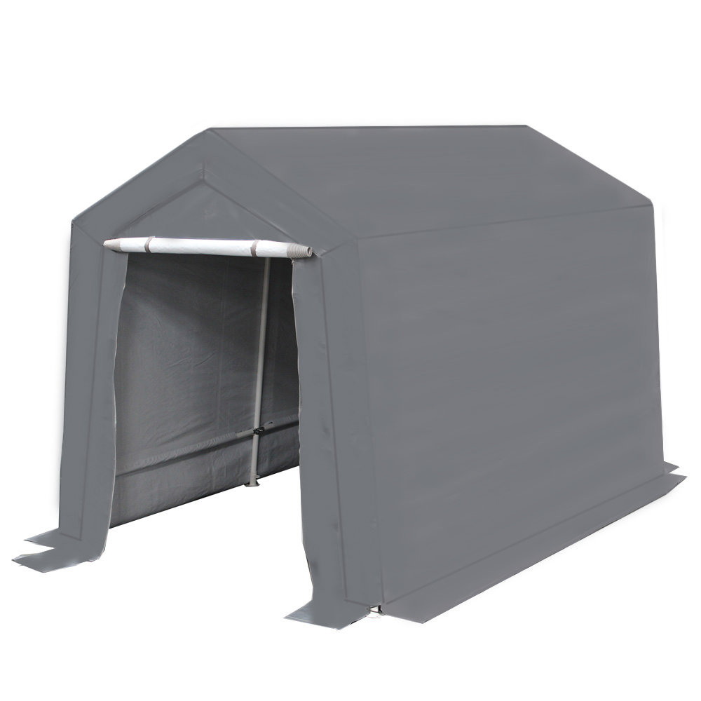 King Canopy Enclosed Storage Shed 7ft x 12ft Steel Frame with 6 Legs ...