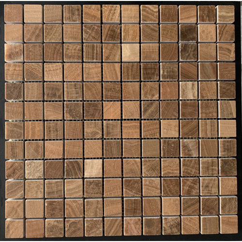 The Tile Square 1" x 1" Marble Wood Look Mosaic Sheet Floor Tile | Wayfair