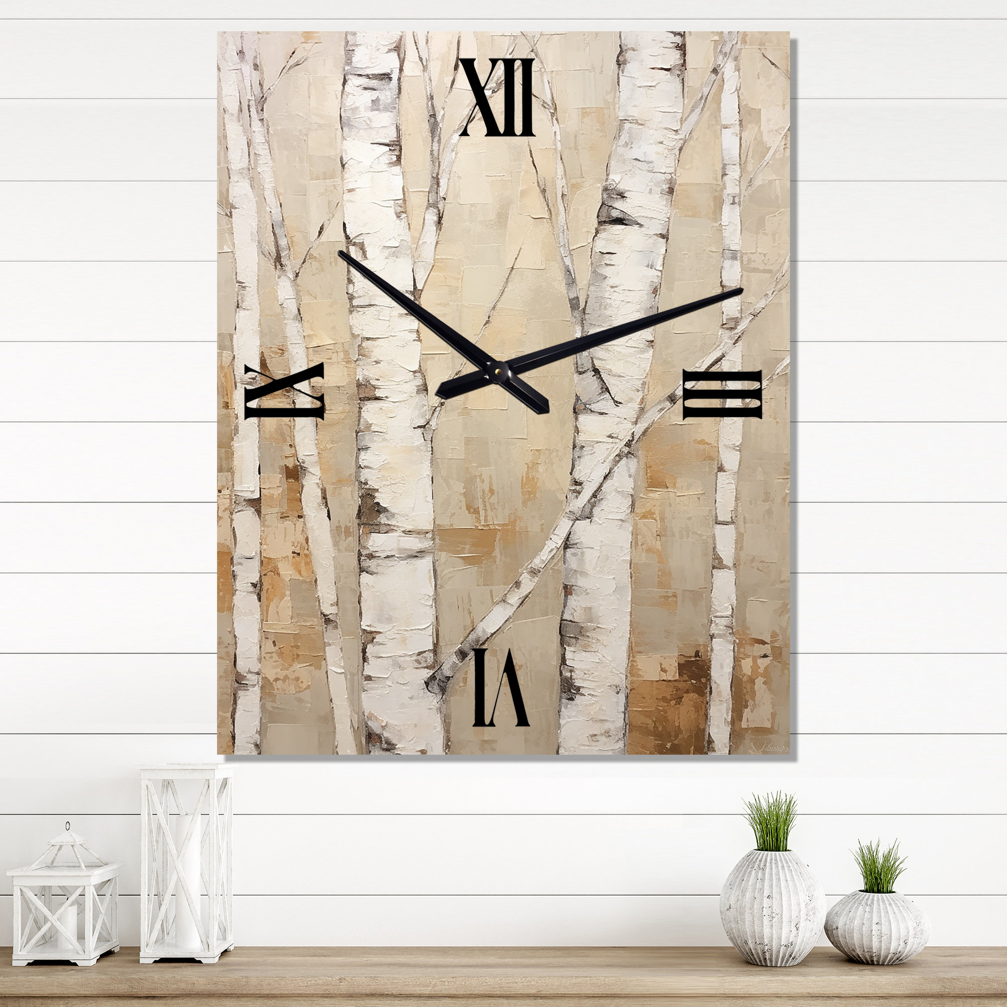 East Urban Home Cyncere - Tree Birch Very Wall Clocks | Wayfair