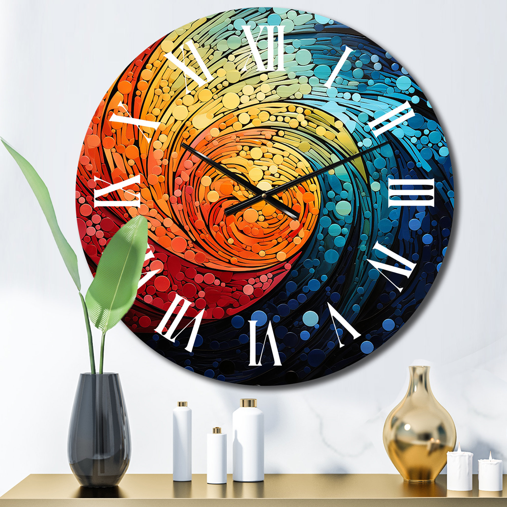 East Urban Home Hardedge Art Contrasting Cadence II - Abstract Wall ...