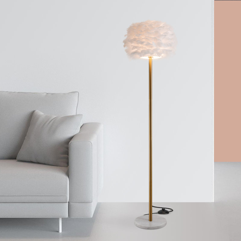 SIMPOL HOME Feather Floor Lamp, Modern Floor Lamp with White Feather ...