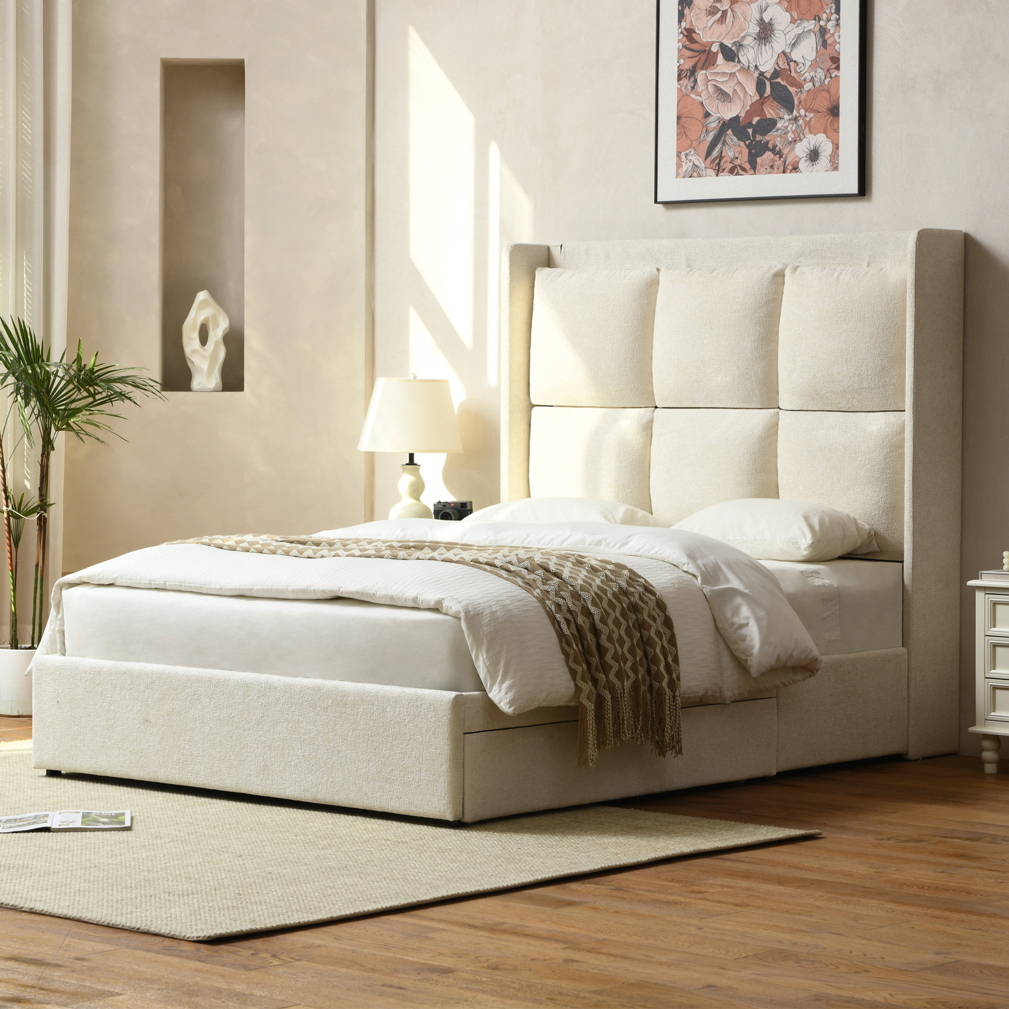 Latitude Run® Palomares Upholstered Platform Bed With Extra High ...