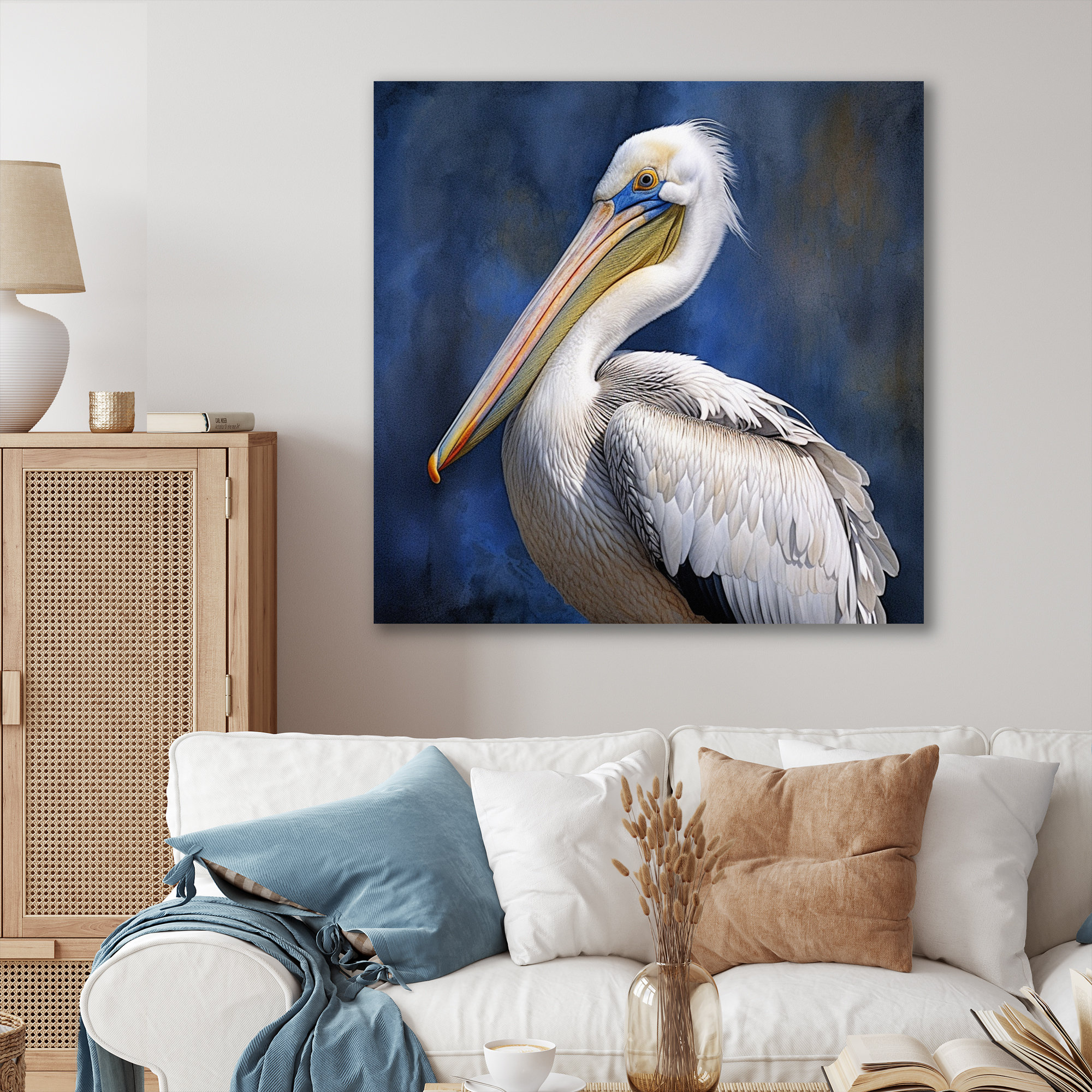Highland Dunes Majestic Pelican Seabird V - Pelican Canvas Print ...
