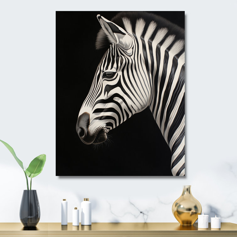 Ebern Designs Black And White Zebra Portrait IV On Metal Print ...