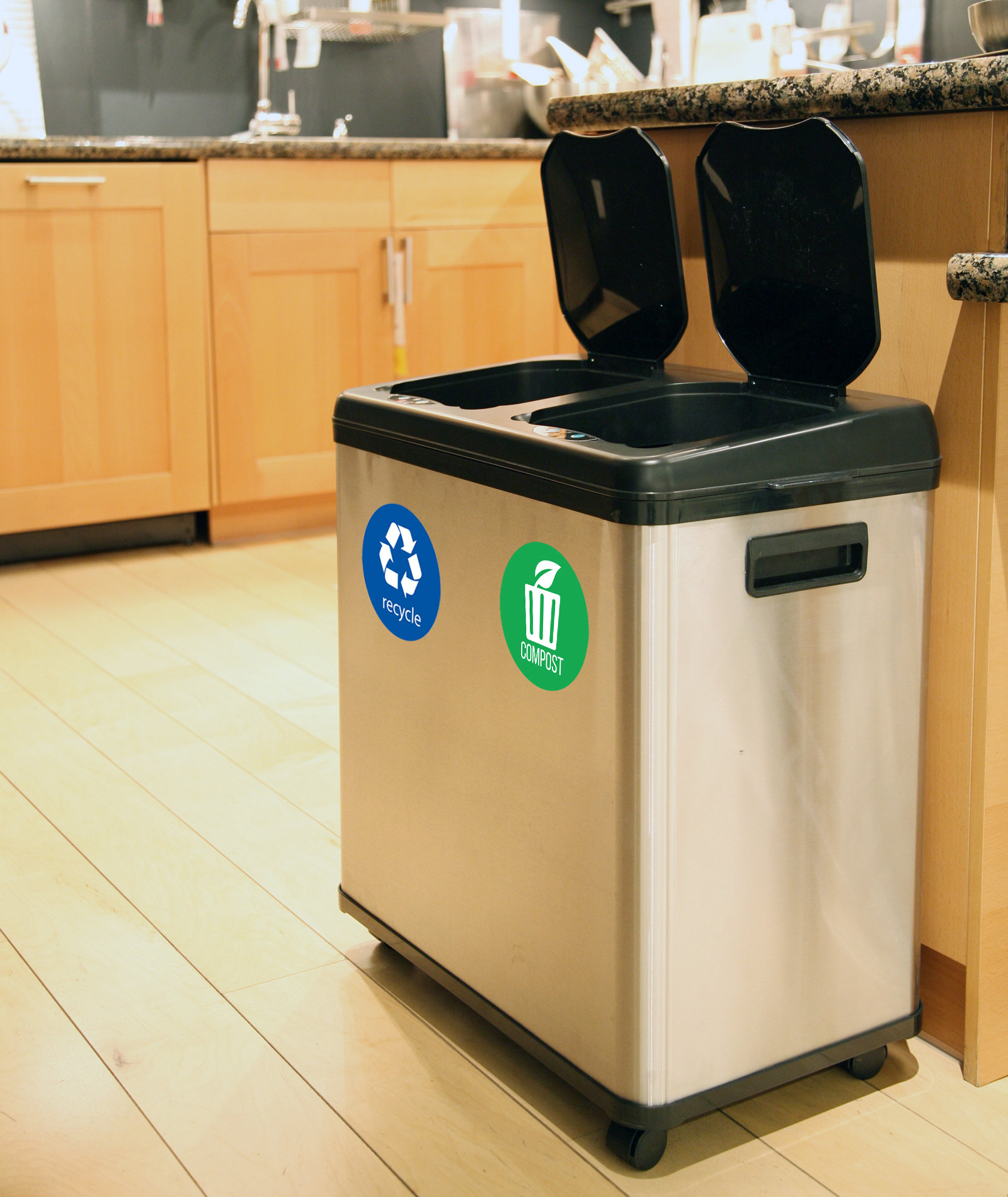 iTouchless Trash Stickers Premium Vinyl Decals for Trash Can | Wayfair