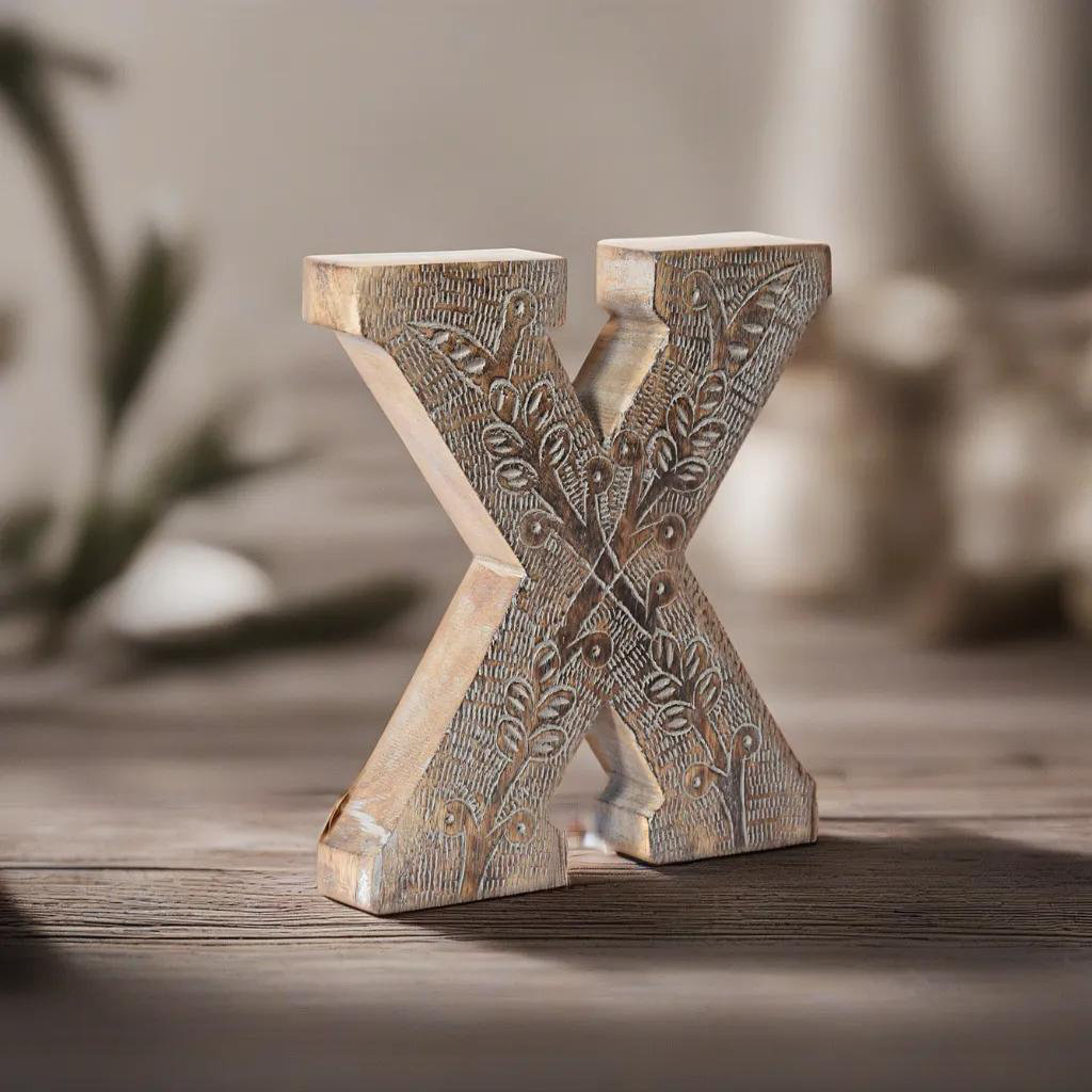 Bungalow Rose Alaja Handmade Eco-Friendly "X" Alphabet Letter Block ...