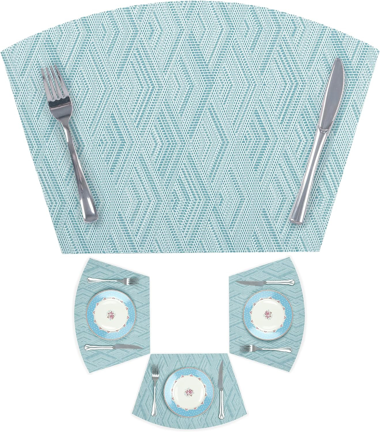 Passetas Rhombus Pattern Wedge Shaped Placemats Set Of 4, Waterproof ...