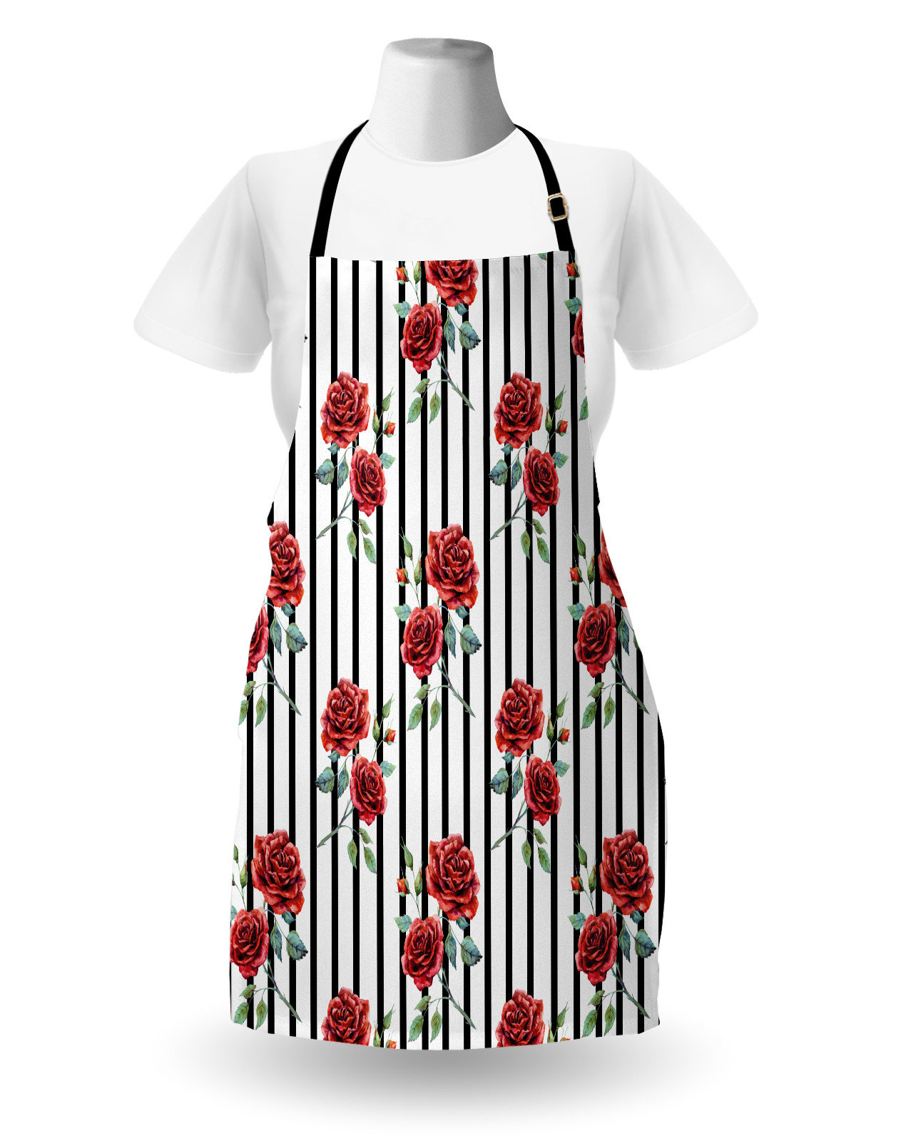 East Urban Home Watercolor Apron Unisex, Valentines Day Rose, Adult ...