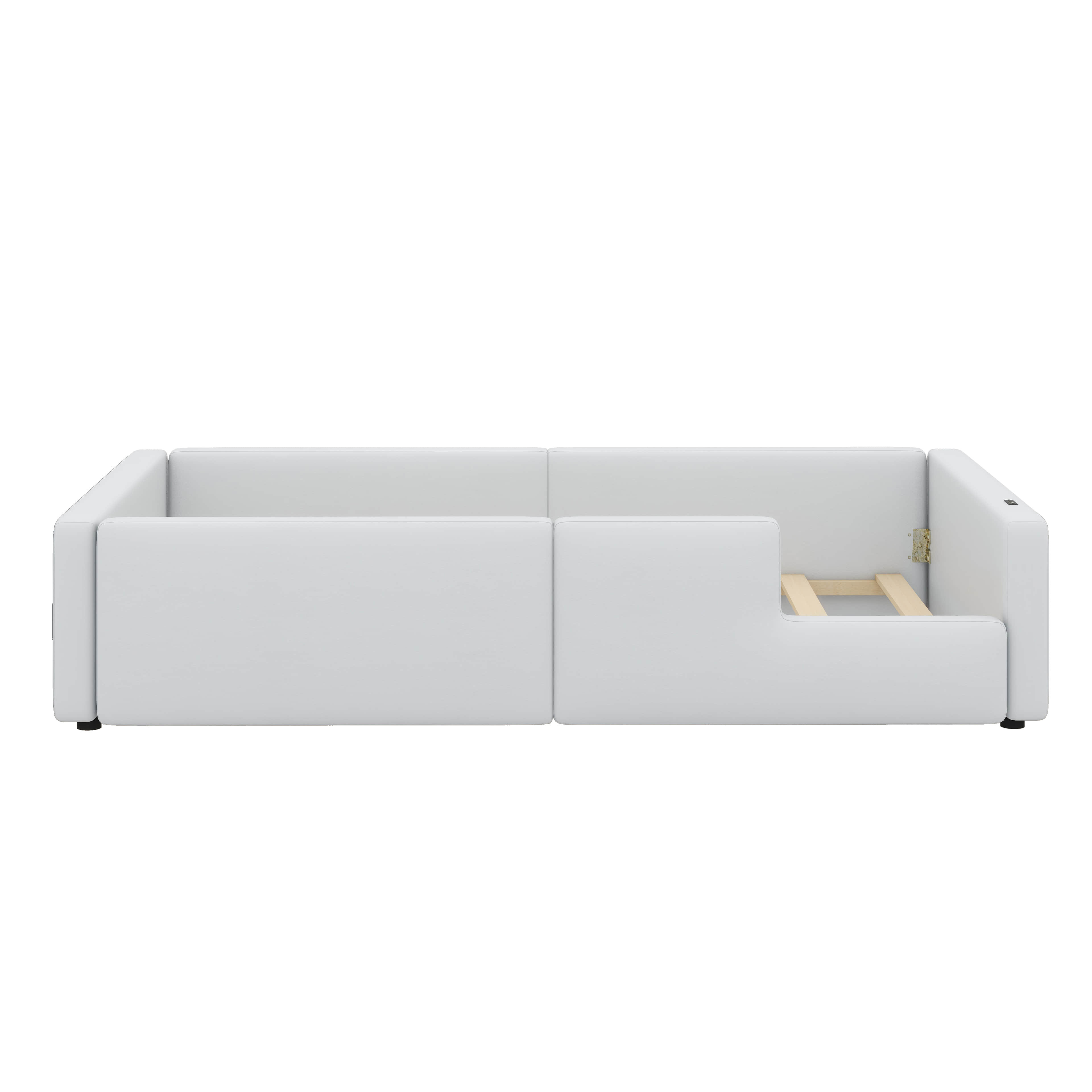 XIUYE Sturdy Twin Padded Platform Bed Equipped With Safety Guardrail ...