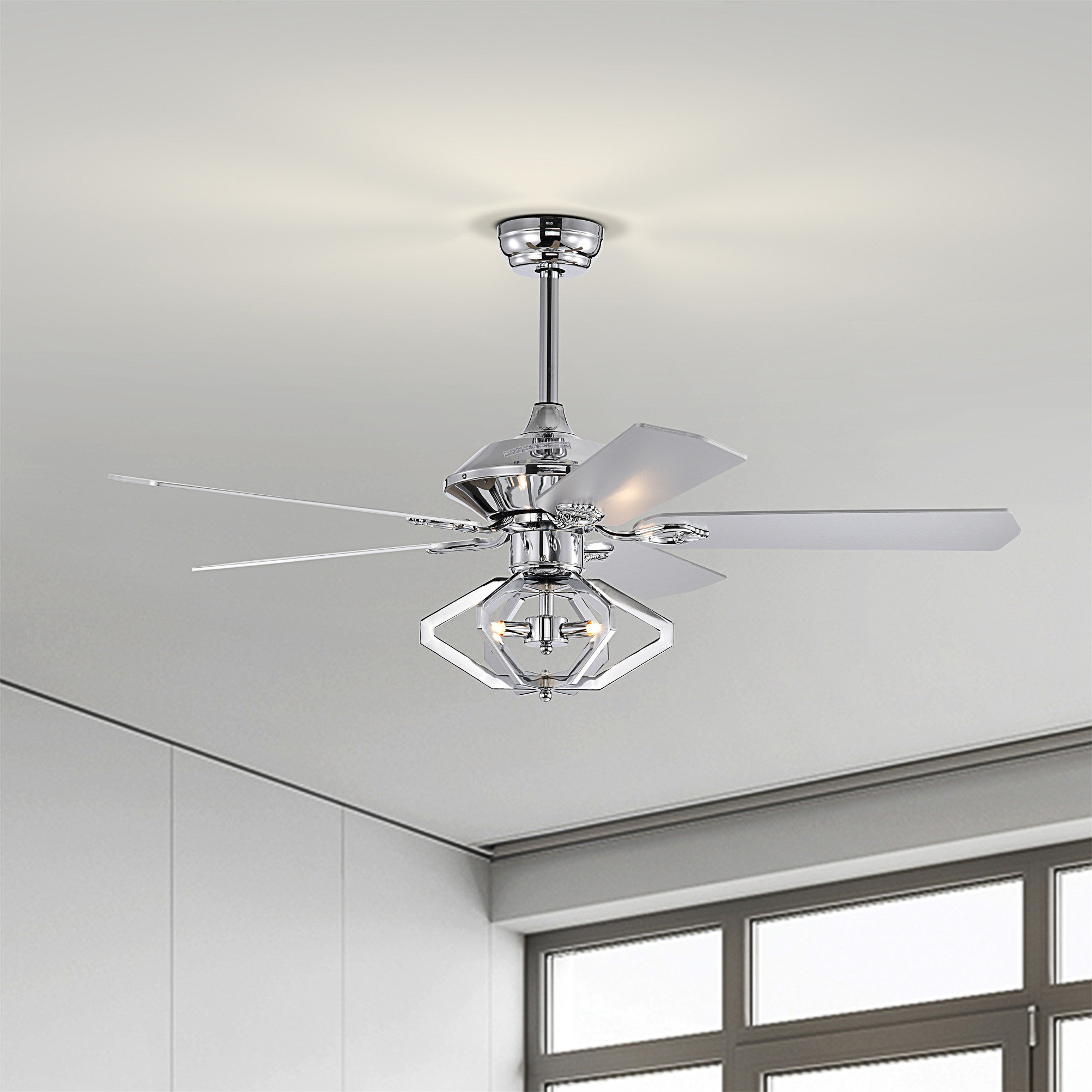 Ivy Bronx Crystal Ceiling Fan With Remote | Wayfair