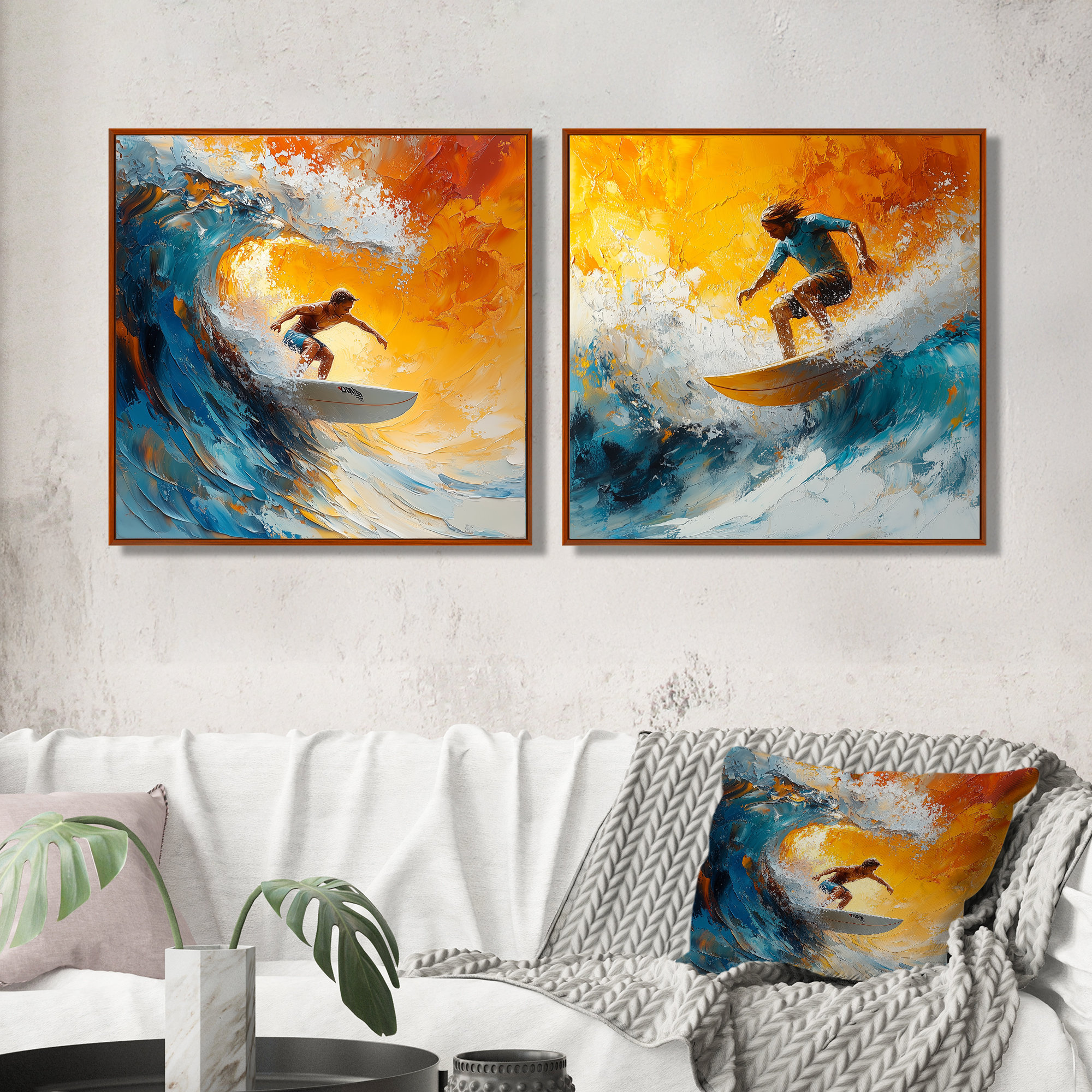 Highland Dunes Blue Surfing Competition I - Surfing Wall Art - Modern ...