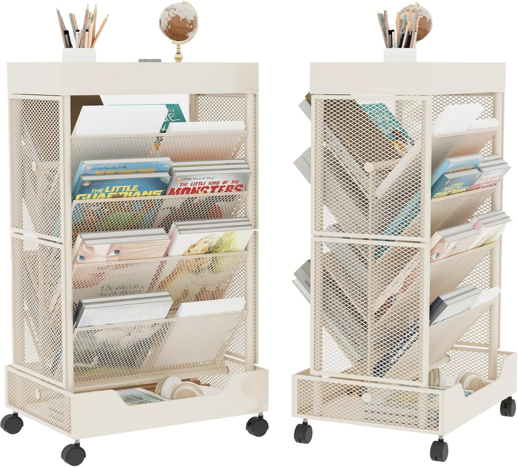 Latitude Run 6 Tier Book Storage Trolley Organiser Rack | Wayfair.co.uk
