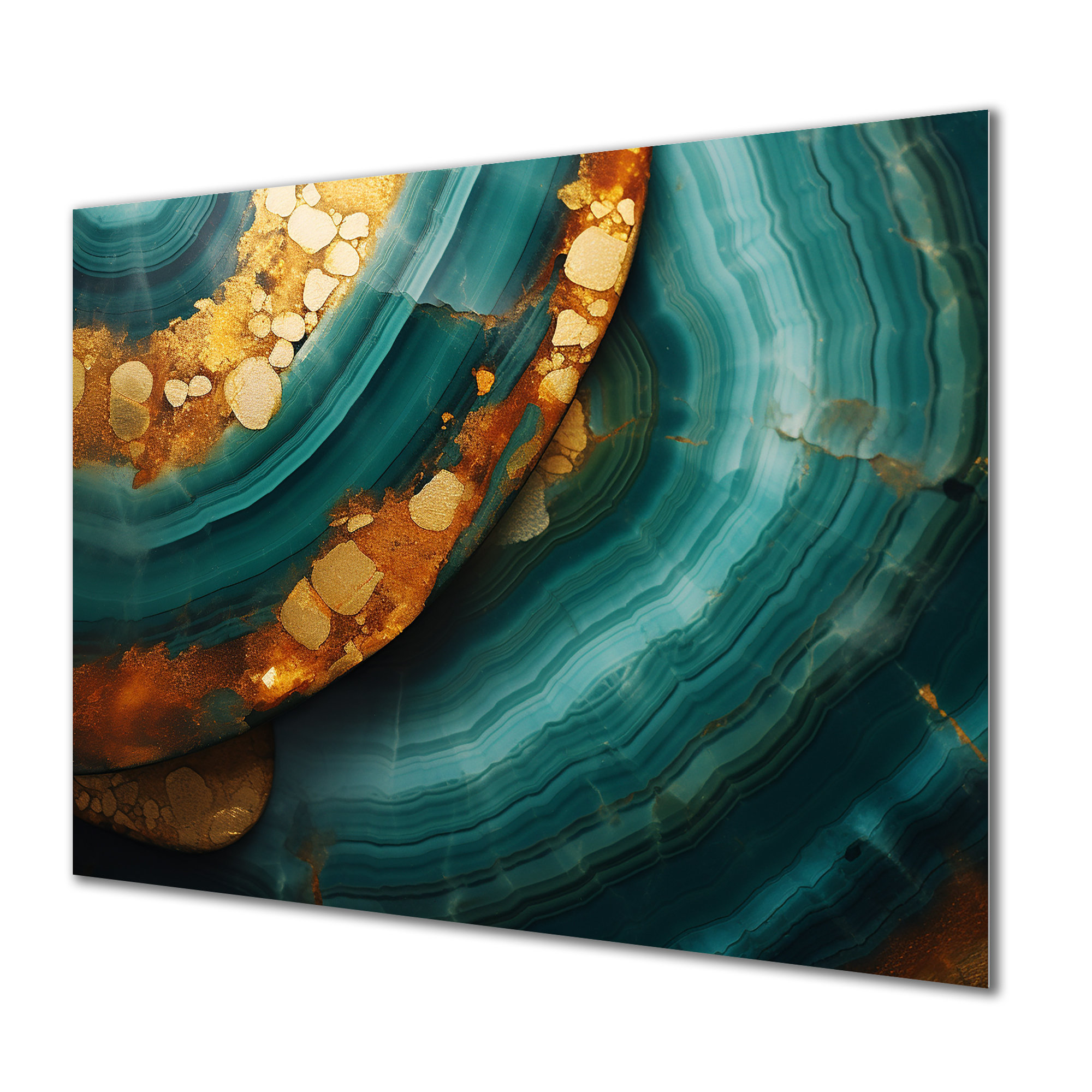 Mercer41 Agate Indigo Waves - Marble Wall Art Print | Wayfair