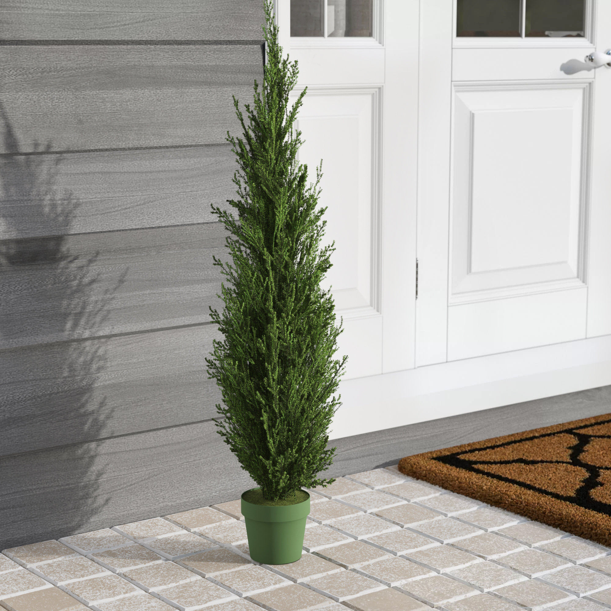 Red Barrel Studio Artificial Floor Cedar Faux Tree in Pot & Reviews ...