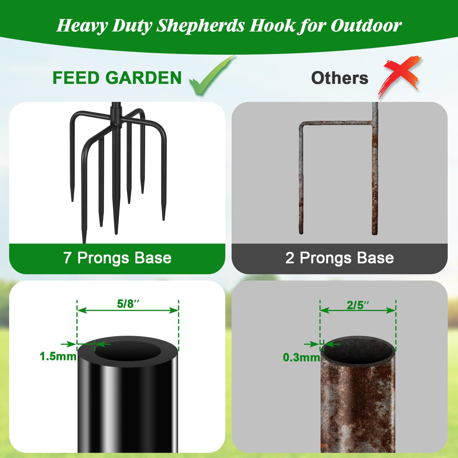 Arlmont & Co. Upgrade Version Adjustable Shepherds Hook Bird Feeder ...