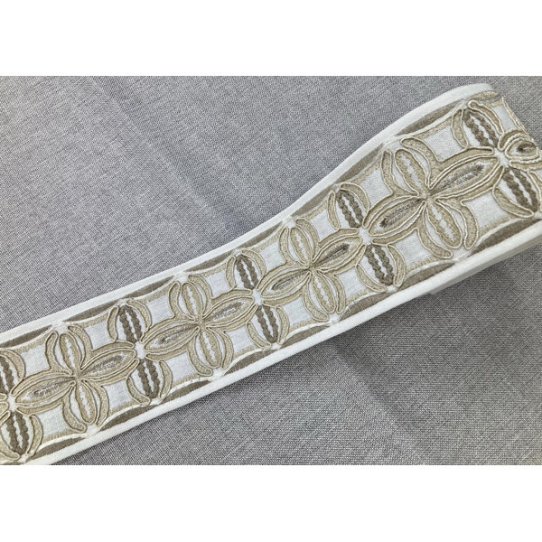 Rose Lace And Braid White, Beige & Tan Woven Embroidery 4.125" Width ...