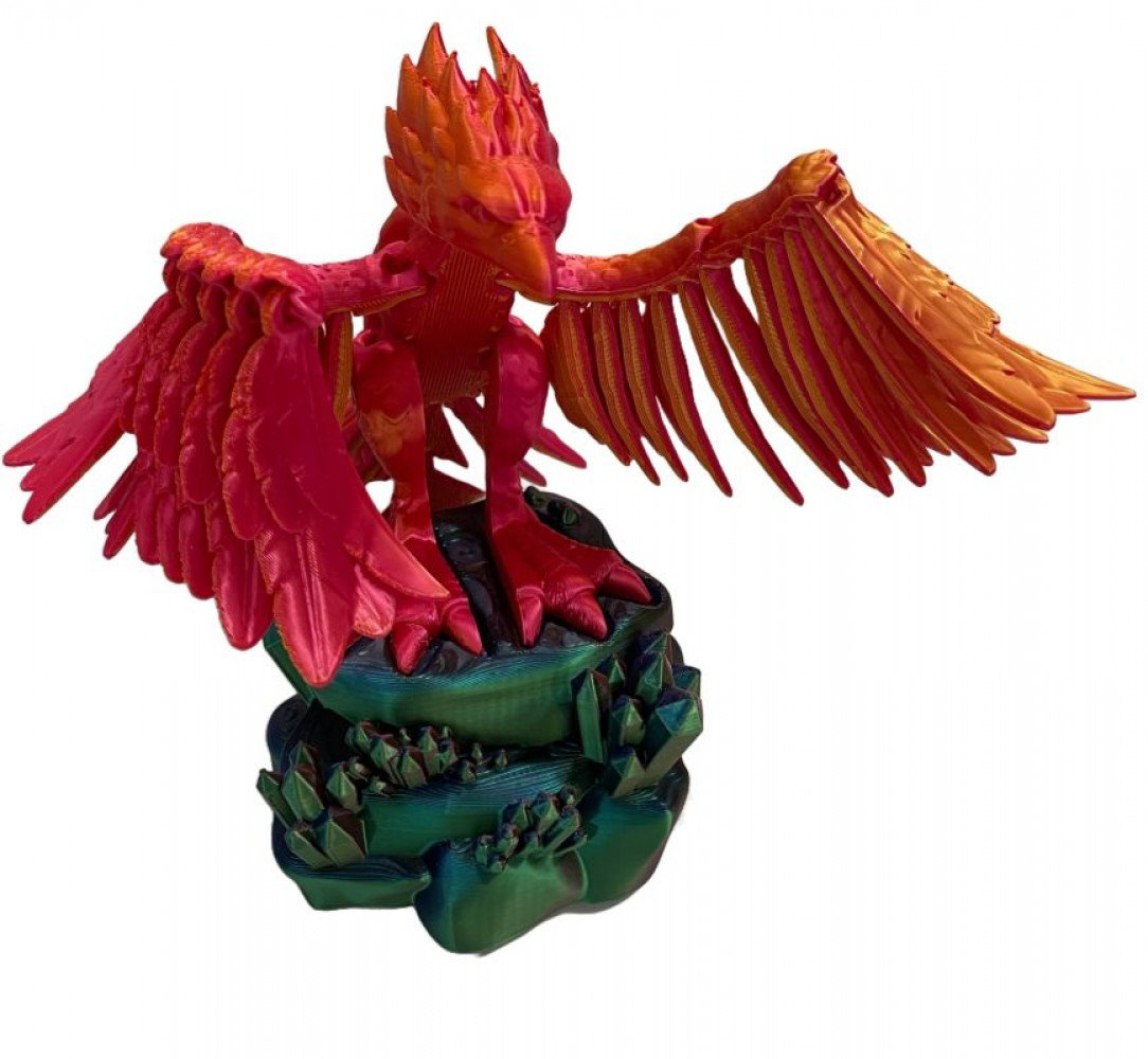 Trinx 3D Printed Phoenix On A Fire Stand Figurine | Wayfair