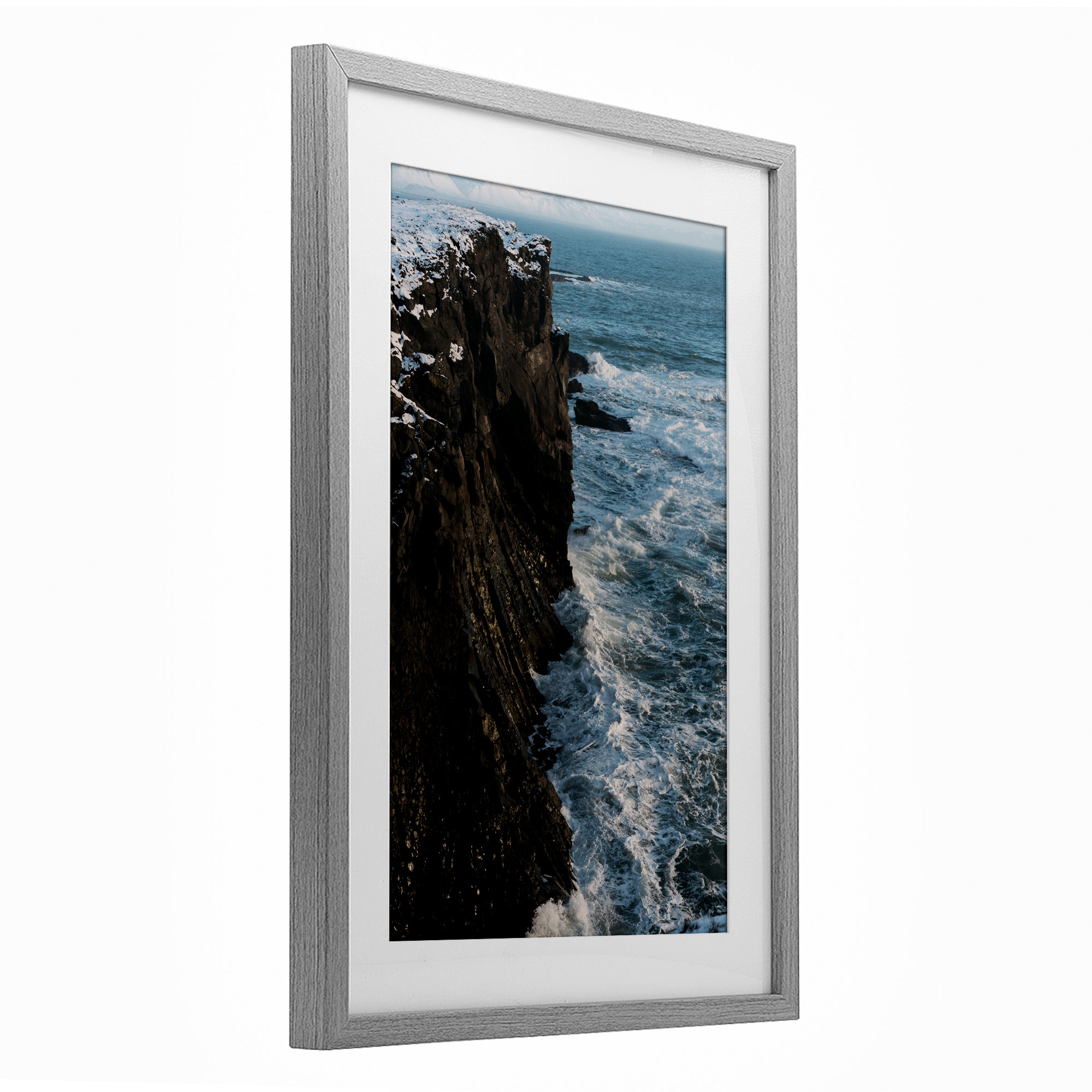 Hokku Designs Iceland Peninsula Cliff Framed Print Under Glass, design ...