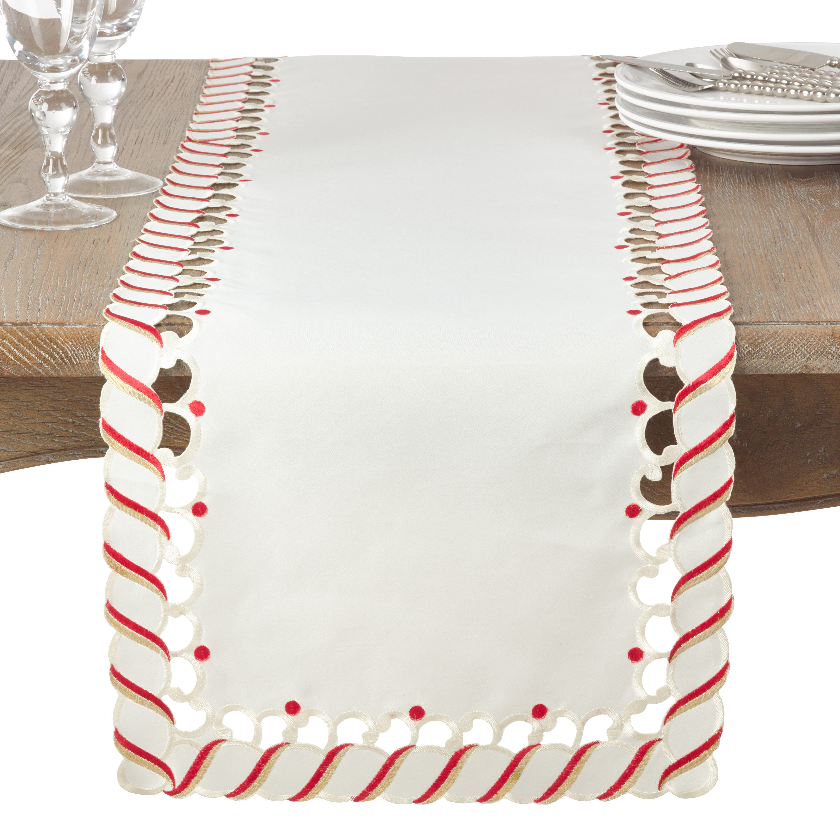 The Holiday Aisle® Candy Cane Table Runner & Reviews | Wayfair