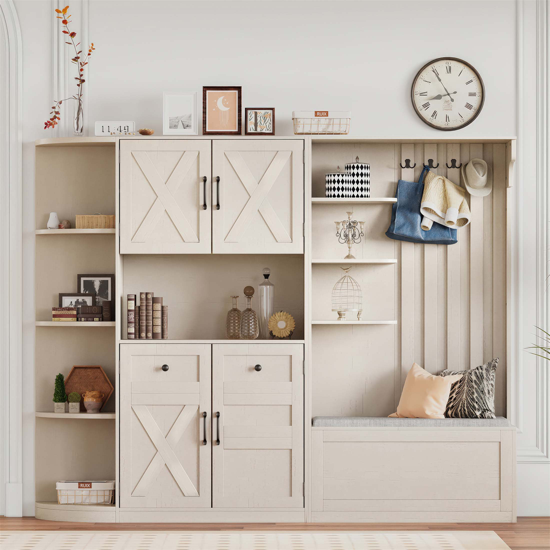 Latitude Run® Multifunctional Left-Right Combination Hall Cabinet With ...