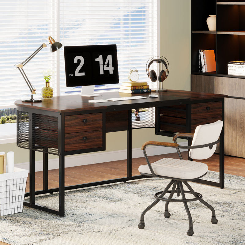 17 Stories Bolatice 63'' W Rectangle Executive Desk | Wayfair